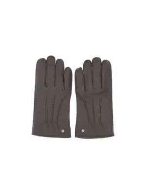 GIANNI CHIARINI Topstitched Leather Gloves - Brown