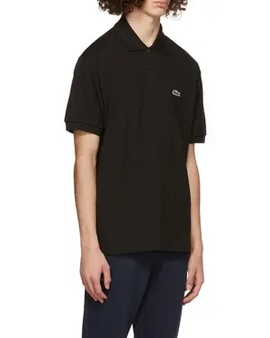 Lacoste L.12.12 Logo-patch Cotton Polo Shirt - Black
