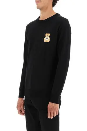 Moschino Teddy Bear Patch Crewneck Knitted Jumper