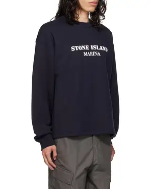 Stone Island Logo-print Cotton Sweatshirt