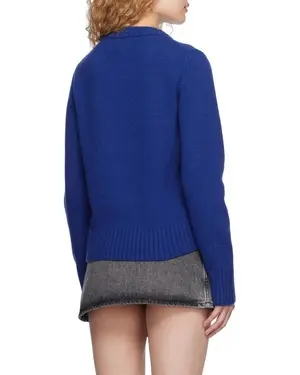 GANNI Logo-intarsia Knitted Crewneck Jumper