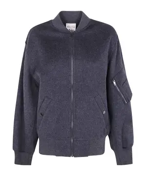 SEMICOUTURE Zip-up Bomber Jacket - Black
