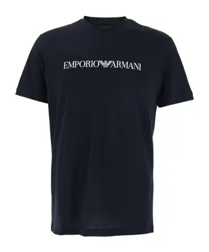 Emporio Armani Logo Printed Crewneck T-shirt - Blue