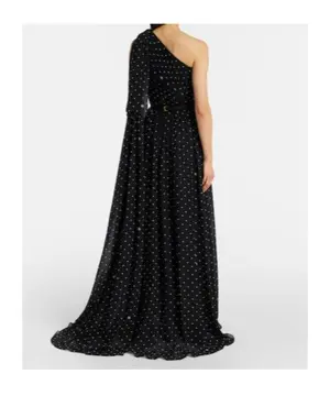 Elie Saab Polka-dot One-shoulder Gown