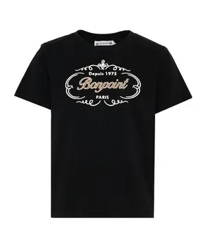 Bonpoint Heritage Logo Embroidered T-shirt - Black