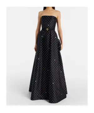 Elie Saab Belted Polka-dot Gown