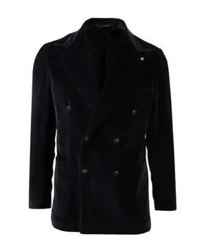 Tagliatore Double-breasted Long-sleeved Suit Jacket - Black
