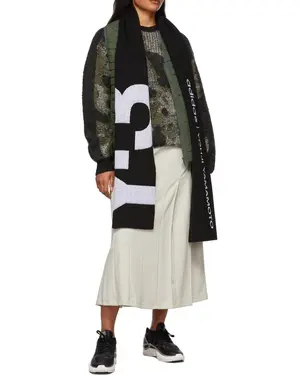 Y3 Logo Intarsia Scarf