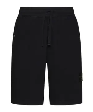 Stone Island Logo Patch Drawstring Bermuda Shorts