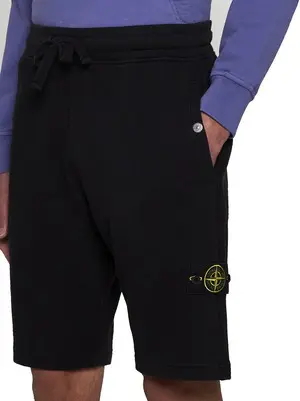 Stone Island Logo Patch Drawstring Bermuda Shorts