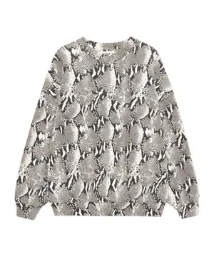 ANINE BING Miles Snakeskin Pattern Sweatshirt - Washed Python