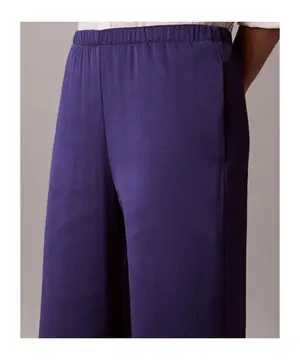 Calvin Klein Hammered Satin Textured Wide Leg Trousers
