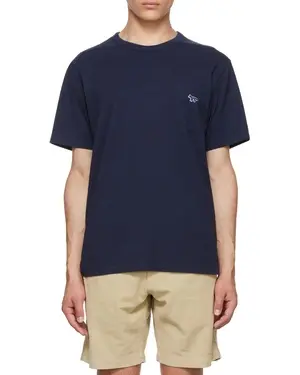 Maison Kitsuné Logo Embroidered Crewneck T-shirt
