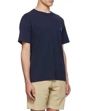 Maison Kitsuné Logo Embroidered Crewneck T-shirt