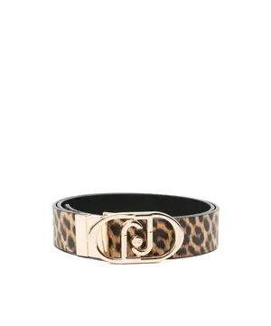 Liu Jo Reversible Animal-printed Belt - Black