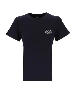 A.p.c. Logo Print Crewneck T-shirt - Blue
