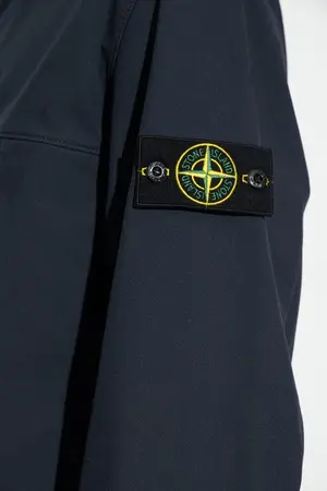 Stone Island Hooded Zip-up Jacket With Ribbed Trim