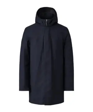 Mackage Long-sleeved Hooded Down Jacket - Navy
