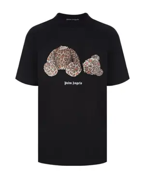 Palm Angels Teddy Bear-print Cotton T-shirt - Black