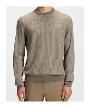 Hugo Boss Herringbone Crewneck Jumper