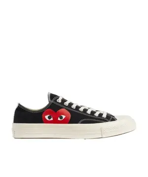 Play Comme Des Garcon Comme Des Garçons Play Heart Printed Low-top Sneakers - Black
