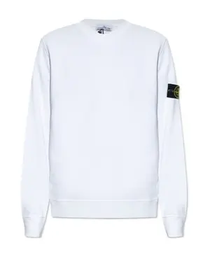 Stone Island Logo Patch Crewneck Sweatshirt - White