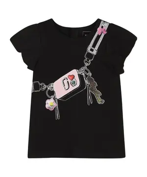 Marc Jacobs Ruffled Graphic Dress - Black