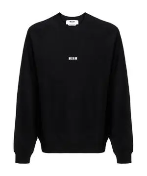 MSGM Logo Printed Crewneck Sweatshirt - Black