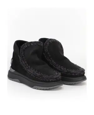 Mou Eskimo Logo-glitter Whipstitch-trim Boots