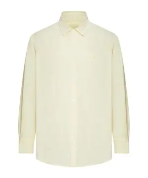 Maison Kitsuné Fox Head Embroidered Long-sleeved Shirt - White