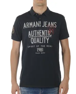 Emporio Armani Logo Slim Polo Shirt - Black