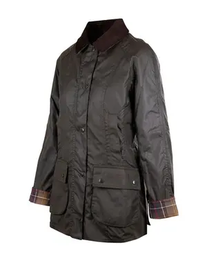 Barbour Classic Beadnell Waxed Jacket With Contrast Collar - No