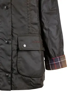 Barbour Classic Beadnell Waxed Jacket With Contrast Collar - No