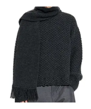MAISON MARGIELA Fringed Scarf Knitted Pullover
