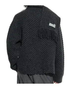 MAISON MARGIELA Fringed Scarf Knitted Pullover