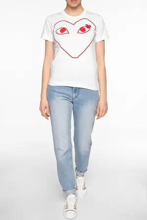Play Comme Des Garcon Heart Print T-shirt