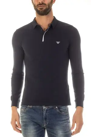 Emporio Armani Logo Slim Polo Shirt - Black
