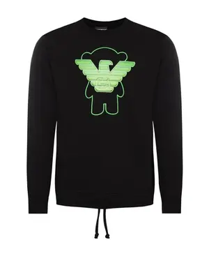 Emporio Armani Long-sleeved Round-neck Sweater - Black