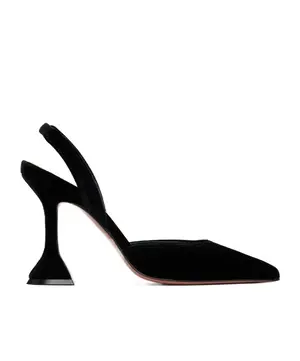 Amina Muaddi Holli 95 Sling Pointed-toe High-heeled Sandals - Black