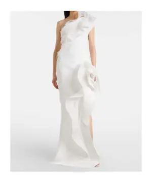 Maticevski Excitement Ruffled One-shoulder Gown