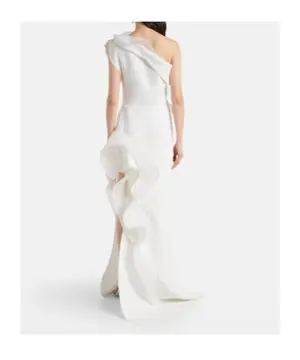 Maticevski Excitement Ruffled One-shoulder Gown