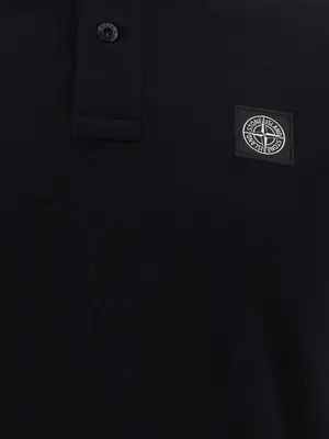 Stone Island Slim Fit Short-sleeved Polo Shirt - Black