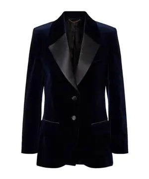 Victoria Beckham Lapel Collar Long-sleeved Blazer - Black