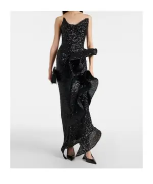 Maticevski Thistle Wave Ruffled Sequined Gown