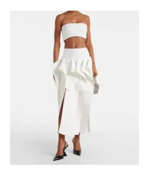Maticevski Streaming Draped Midi Skirt