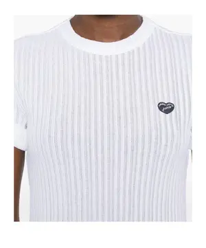 Maison Labiche Ribbed Heart Appliqué T-shirt