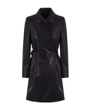 Giorgio Armani X 10 Corso Como Leather Trench Coat - Black