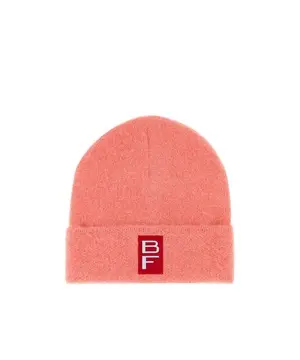 By Far Logo Patch Ribbed Beanie - Pink