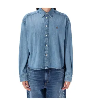 Polo Ralph Lauren Denim Cotton Shirt With Classic Collar