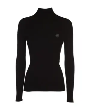 Maison Kitsuné Fox Head Patch Knitted Jumper - Black